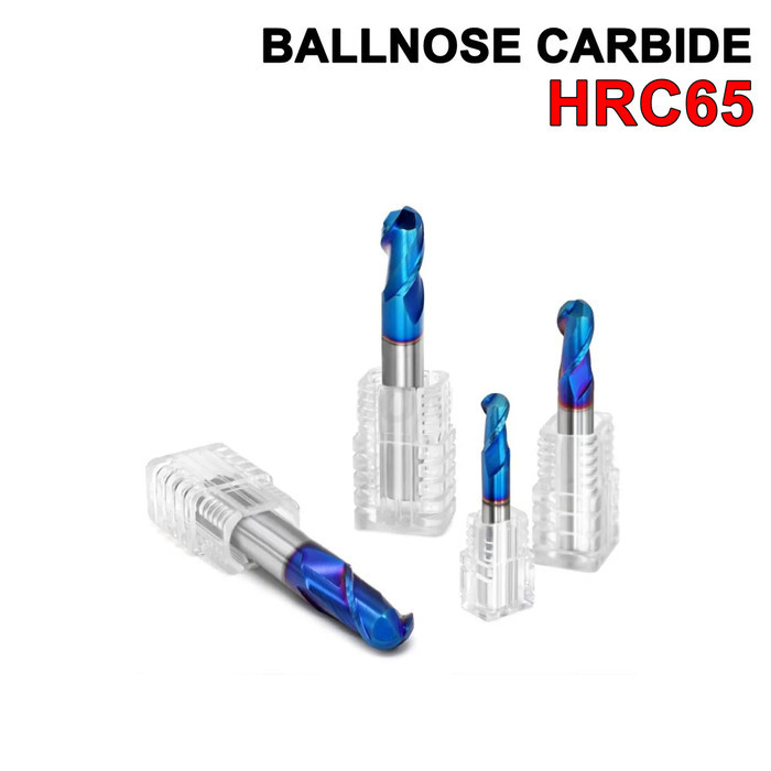 Jual Ballnose 1 2F Carbide Endmill 1 mm HRC65 R0.5 X 50L Ball Nose Long 50mm Pisau Milling ...