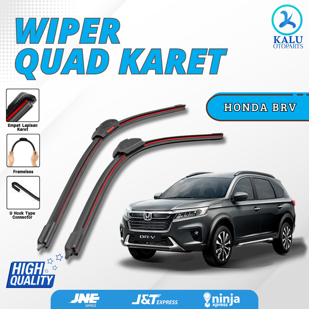 Jual Wiper Honda BRV / BR-V 2016-2021 Quad Blade 4 Karet Frameless 1 ...