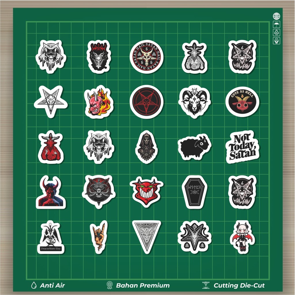 Jual HOT 50 PCS STIKER Stiker Lambang Satanic Stiker Fashion Cars Decal ...