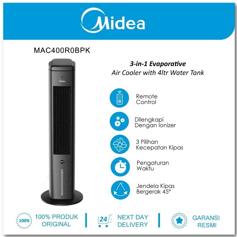 Jual Midea Tower Fan Air Cooler 3in1 Ionizer Humidifer 4 Liter & 5 ...