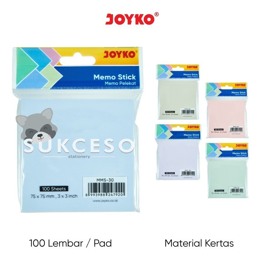 Jual Joyko Memo Stick MMS 30 Colors / Sticky Notes Tempel | Shopee ...