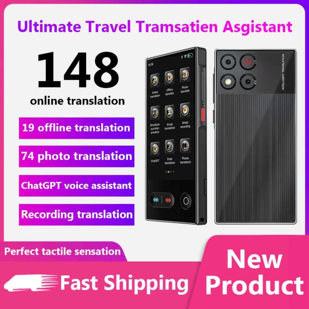 Jual Language Translator Device 138 In Real-time Online Languages Translation Device Portable AI ...