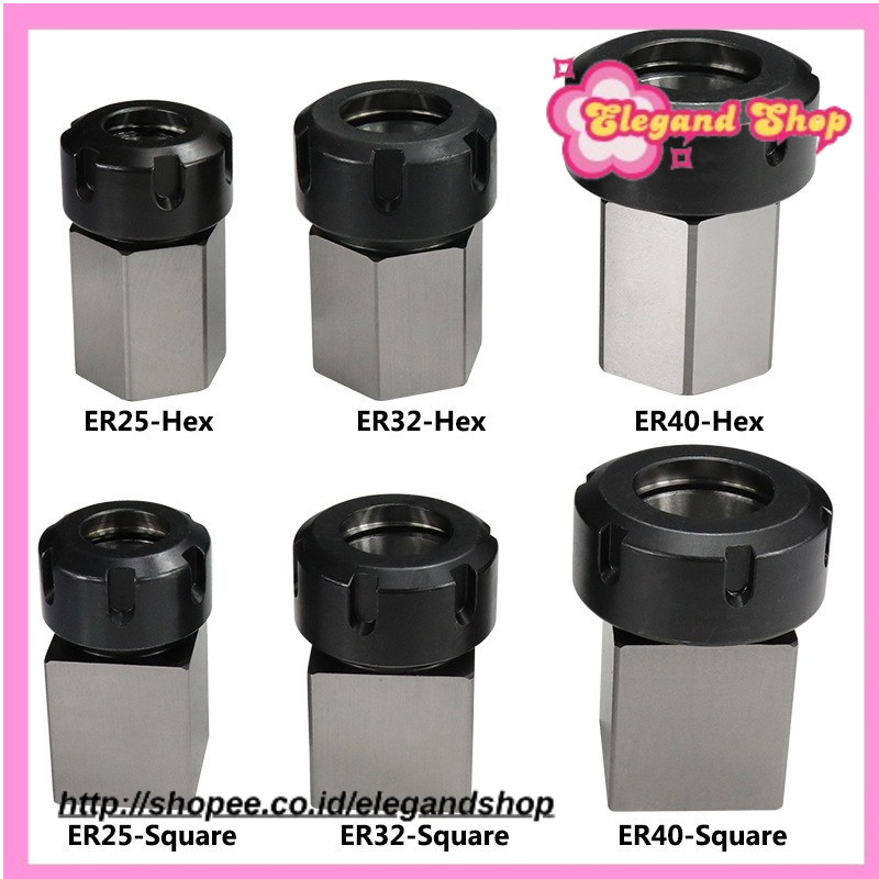 Jual ER25 ER32 ER40UM Spring Chuck Hexagonal Socket Conversion Socket ...
