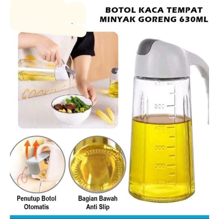 Jual BOTOL MINYAK 630ML KACA / TEMPAT MINYAK 630 ML ANTI TUMPAH / BOTOL KACA MINYAK DAPUR / OIL ...