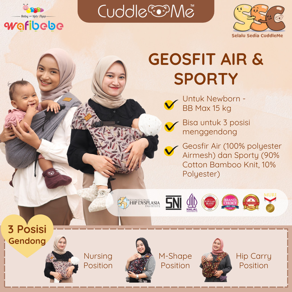 Jual Cuddle Me GeosFit Air Gendongan Bayi Samping M Shape Cukin Sling ...