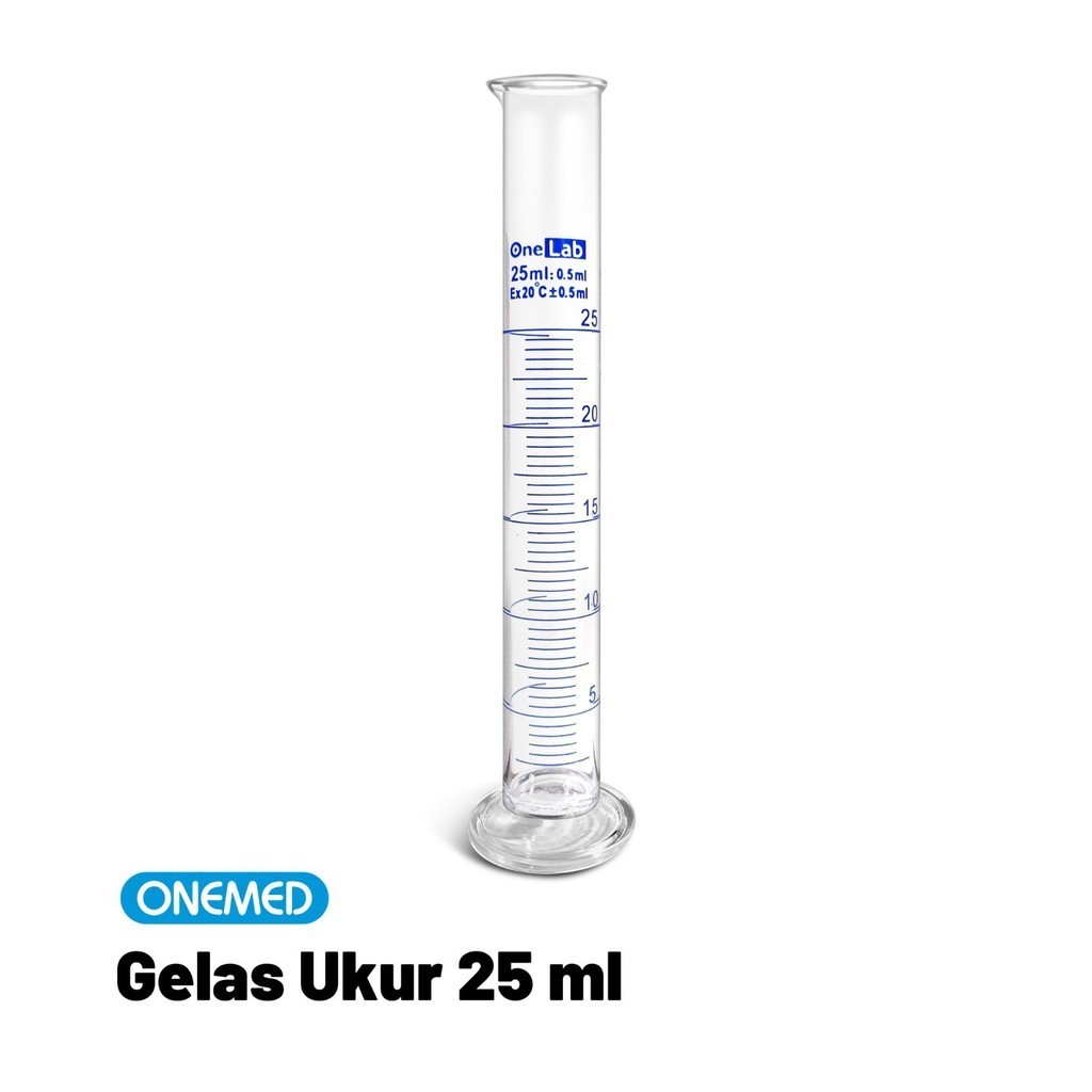 Jual ONEMED Gelas Ukur Kaca Laboratorium - Graduated Cylinder 25 ML MM ...