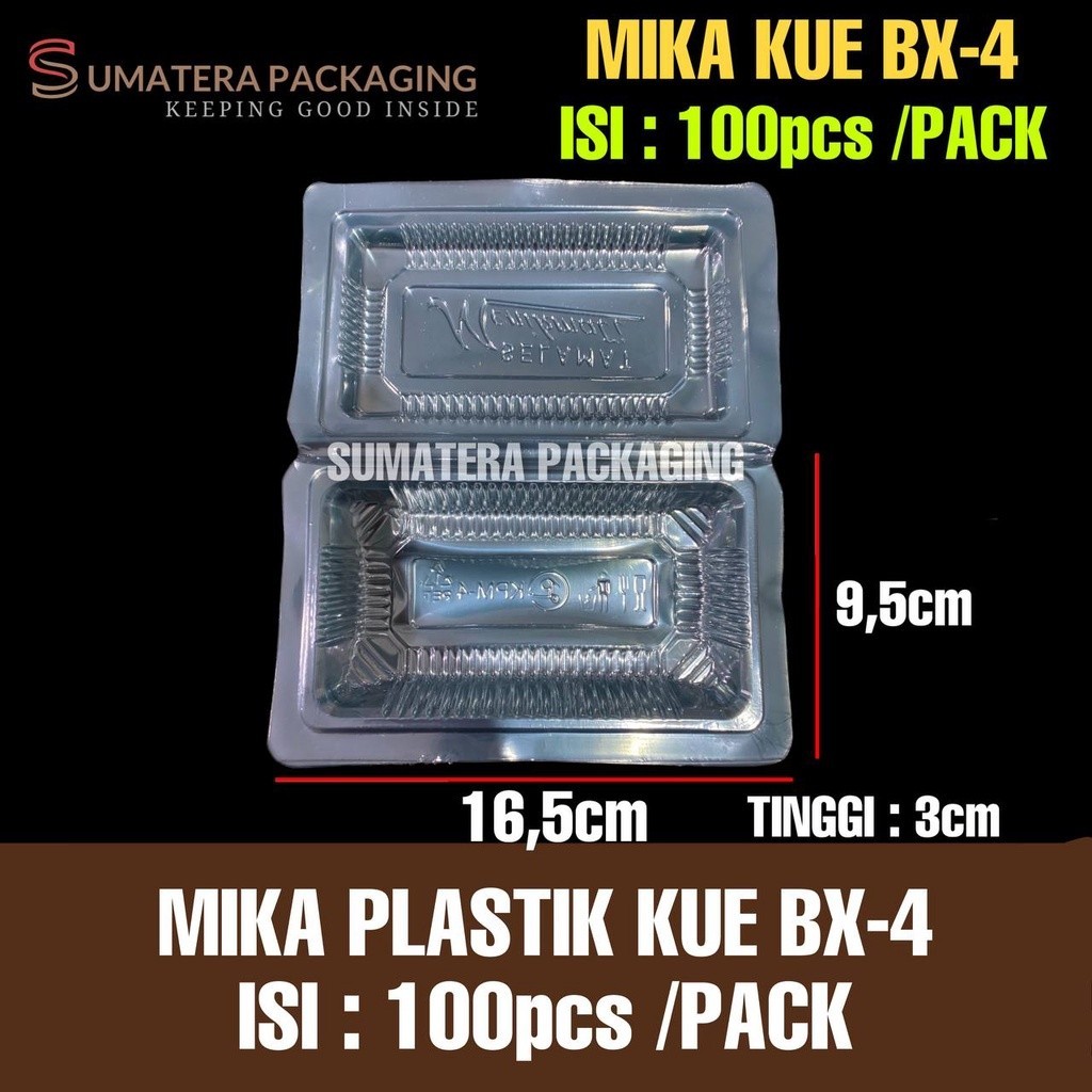 Jual MIKA PLASTIK kue BX4 KERIN isi 100 pcs kue mie bolu makan box | Shopee Indonesia