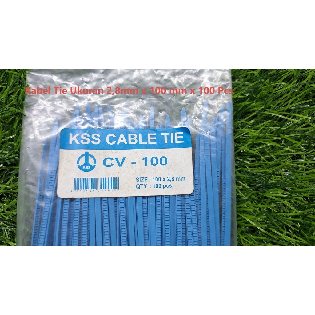 Jual Kabel Ties KSS 10cm x 2.8mm Biru Nylon Cable Ties CV-100B 100 Pcs ...