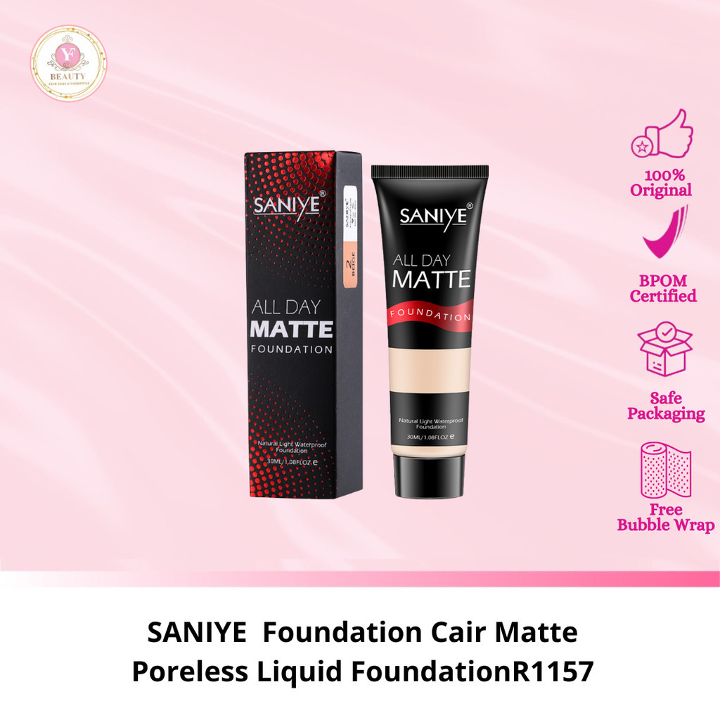 Jual YF BEAUTY SANIYE 【BPOM】 Foundation Cair Matte Poreless Liquid ...