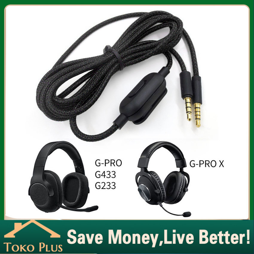 Jual Gaming Headset Aux Cable For Logitech G Pro X G433 G233 With Mic ...