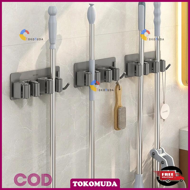 Jual TOKOMUDA - Tempat Gantungan Sapu/ Pel/ Dinding/ Besi Tahan Karat ...