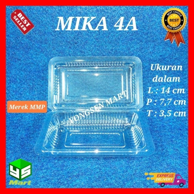 Jual kotak mika plastik kemasan makanan kue 4A isi 100pcs merk MMP ...