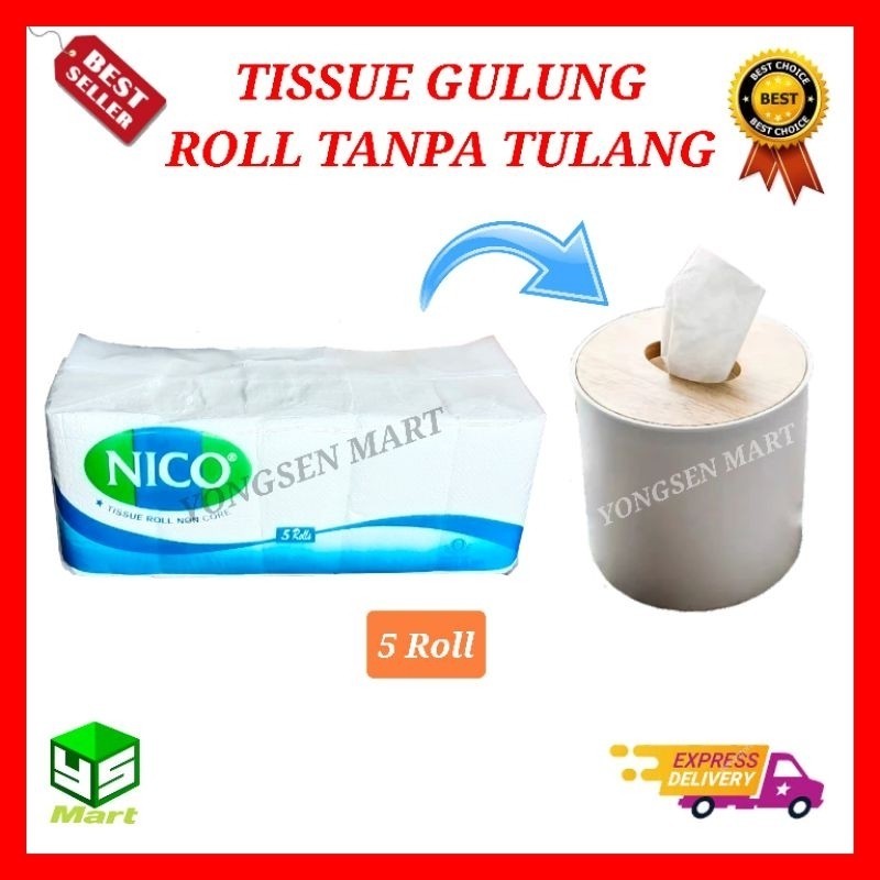 Jual ( 5 rol ) Tisu Tissue gulung toilet roll Coreless Bathroom tanpa ...