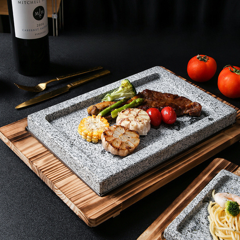 Jual Hot Stone Cooking Granite Stone Big Sizzling Steak BBQ Grill Stone ...