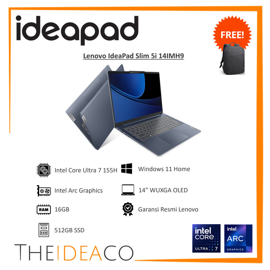 Jual Lenovo IdeaPad Slim 5i Core Ultra 7 155H 16GB 512GB SSD 14" OLED ...