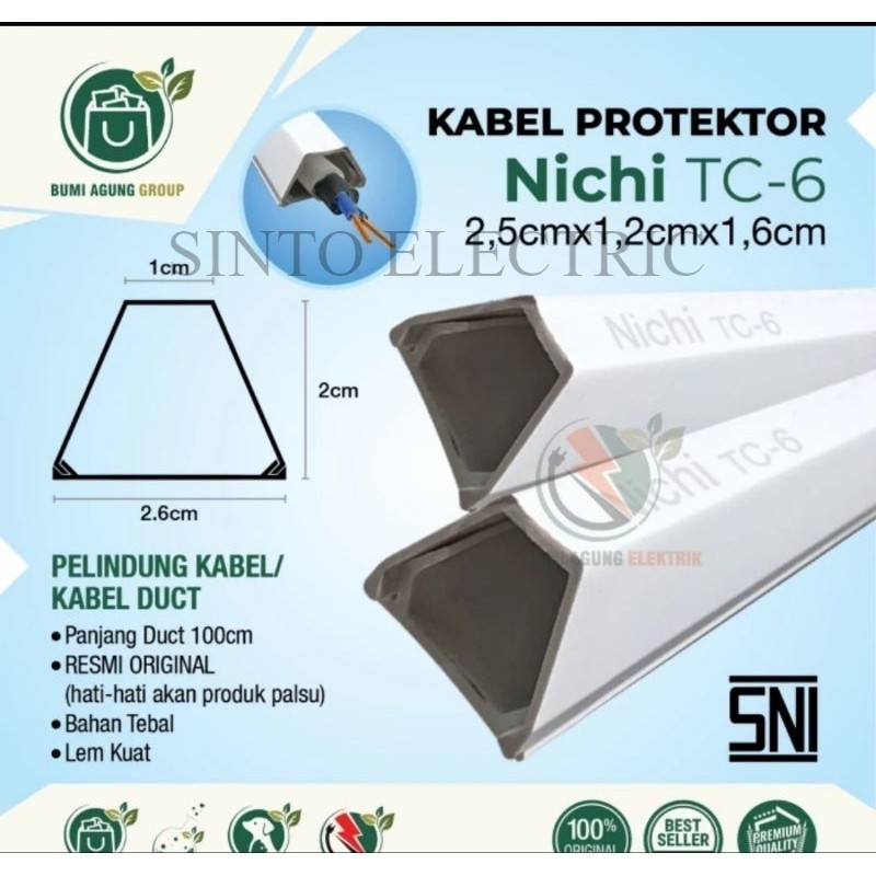 Jual NICHI Pelindung Kabel TC 6 Kabel Duct TC6 1 m | Shopee Indonesia