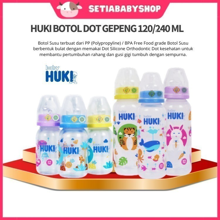 Jual **Huki Baby Botol Susu 60ml 120ml 240ml Dot Bulat/Dot Gepeng ...