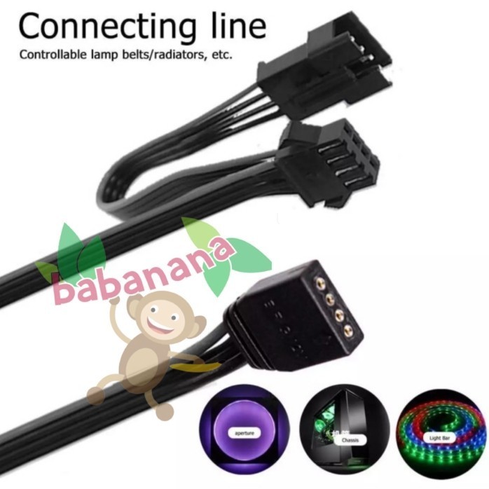 Jual Kabel konverter 4 pin rgb to 4 pin mini peripheral motherboard fan ...