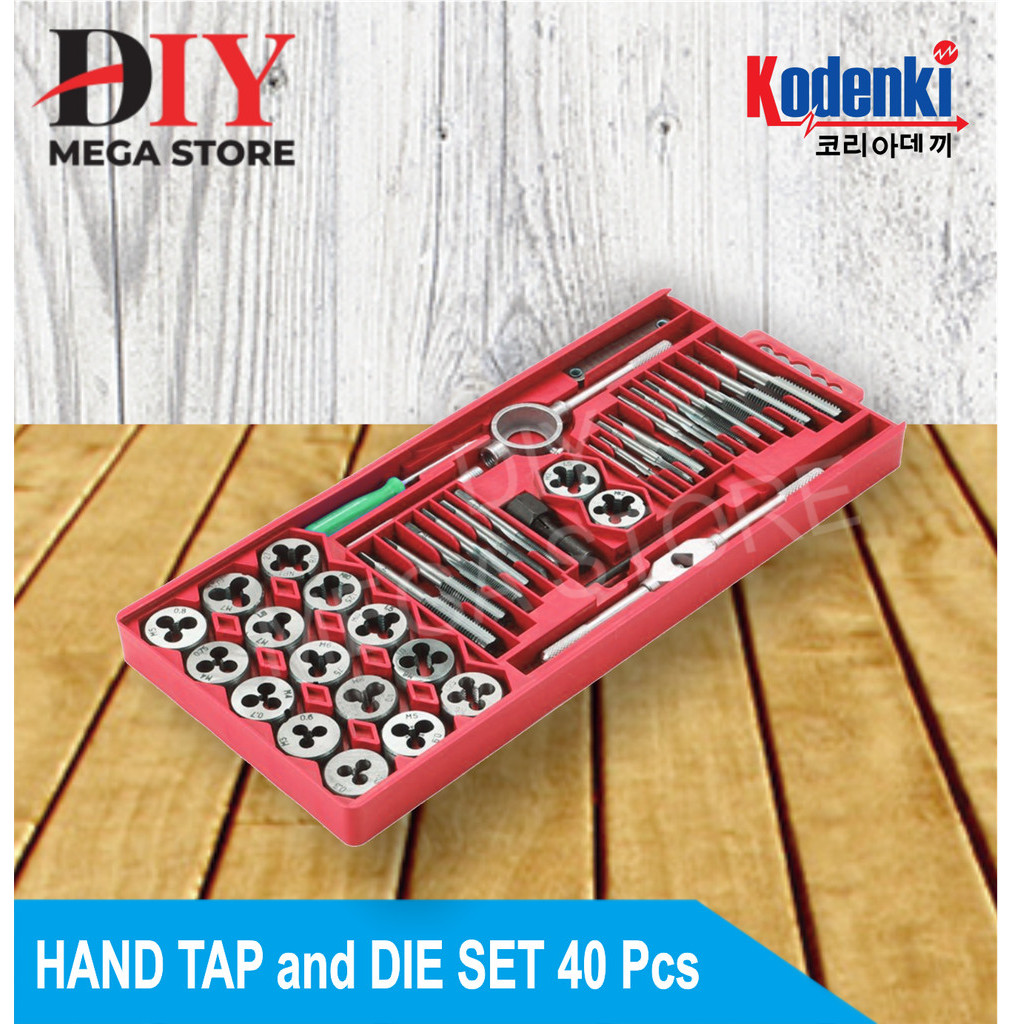Jual Alat snai tap ulir dart mur baut kodenki hand tap and dies set 40 ...