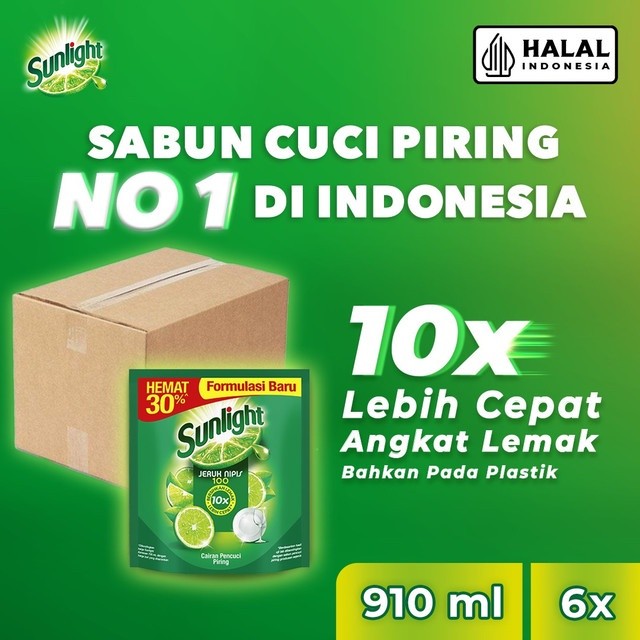 Jual L923IE Sunlight Sabun Cuci Piring Jeruk Nipis Refill 910Ml (Isi 6) | Shopee Indonesia