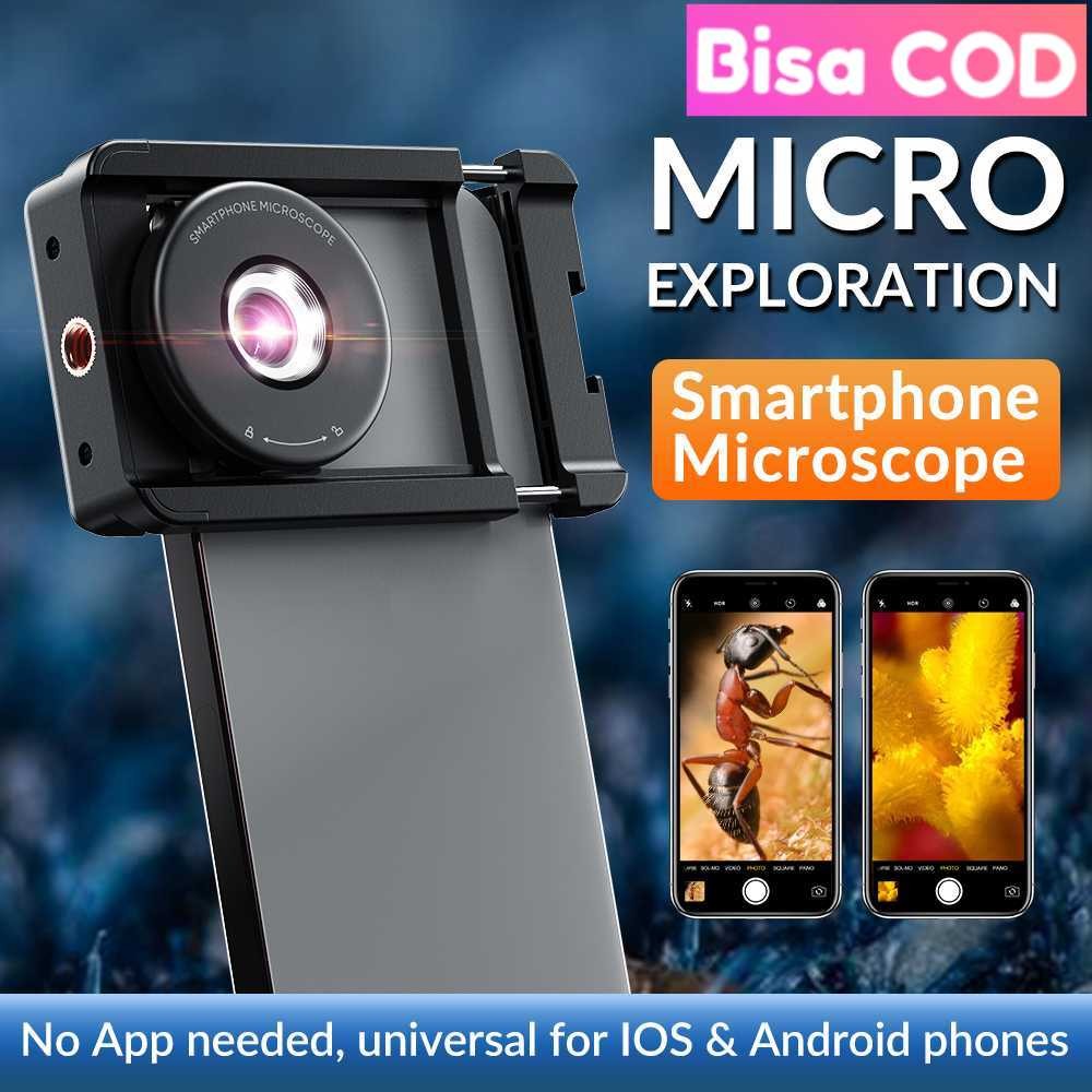 Jual ( BISA COD-AUTO222 ) APEXEL Lensa Kamera HP Smartphone Microscope with LED USB Rechargeable ...