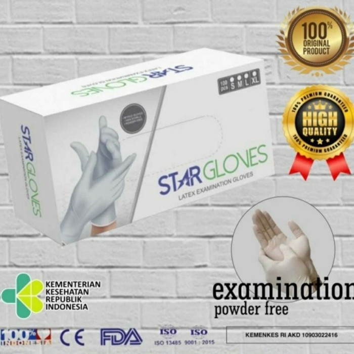 Jual Star Glove Latex Powder Free Handscoon isi 100 pcs | Shopee Indonesia