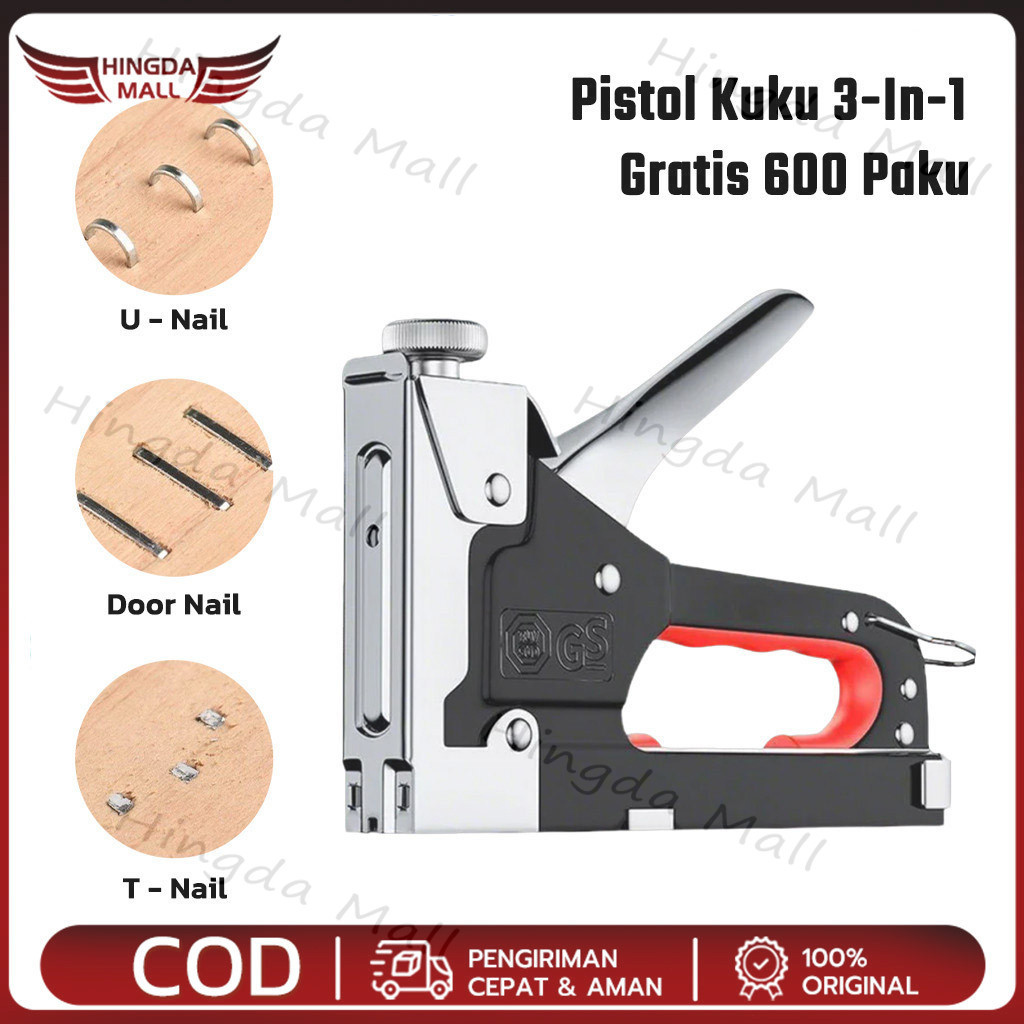 Jual Gratis 600 Paku / 3 In 1 Stapler Gun / 3 In 1 Pistol Kuku ...