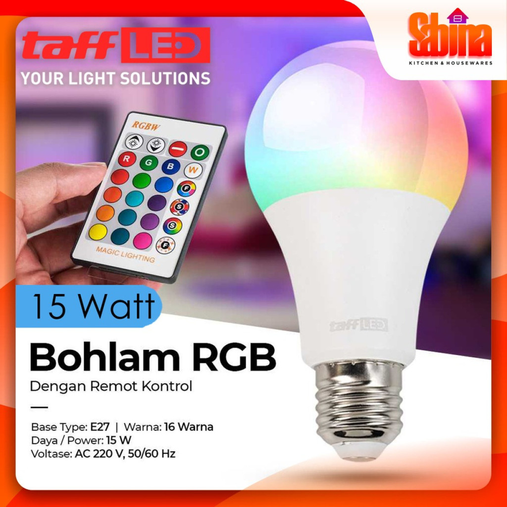Jual Bohlam Bola Lampu LED RGB Remote Control E27 10Watt Adjustable | Shopee Indonesia