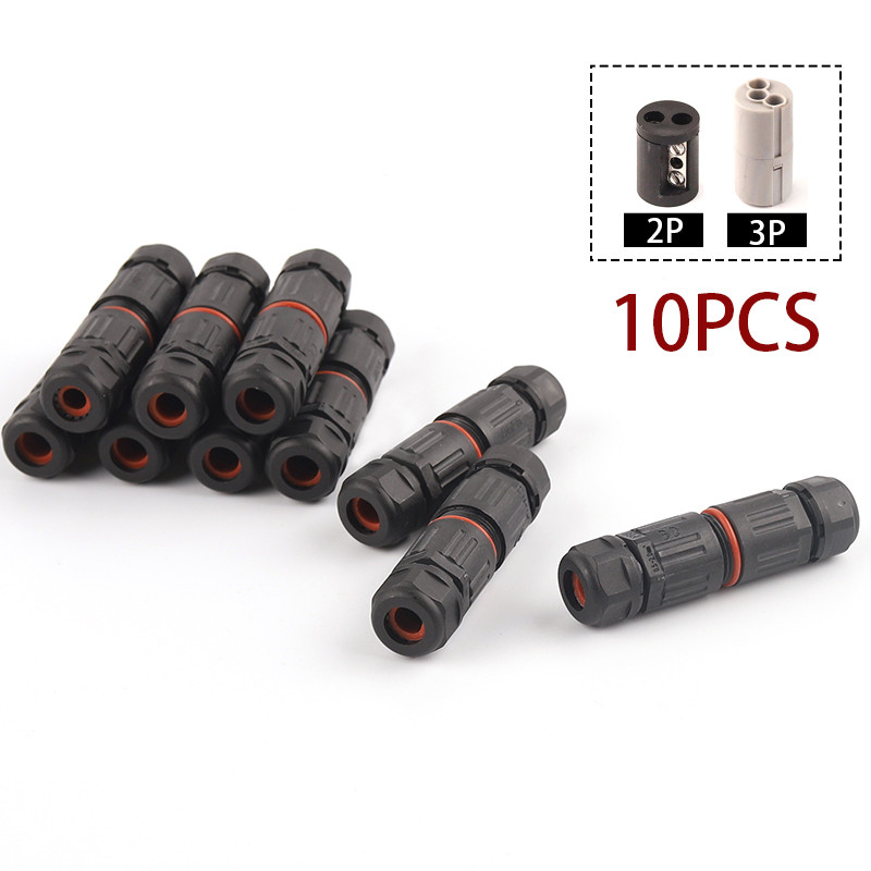 Jual 10Pcs IP68 2/3 Pin Waterproof Straight Connector Electrical Wire ...