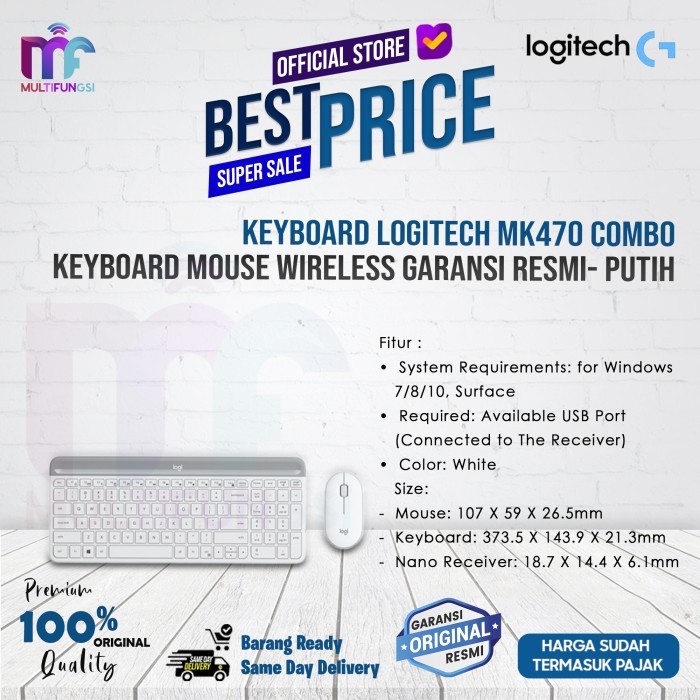 Jual Keyboard Logitech MK470 Combo Keyboard Mouse Wireless Garansi ...