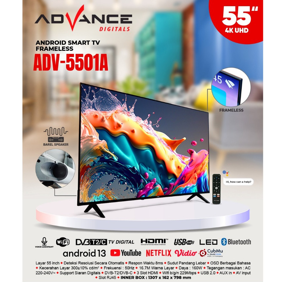 Jual [GRATIS PACKING KAYU] Advance ADV-5501A Android Smart Televisi ...