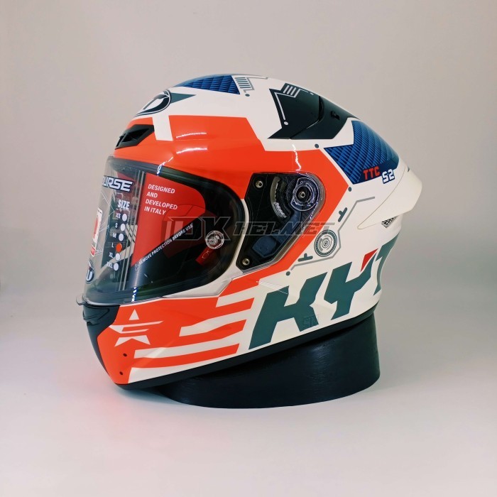 Jual HELM FULL FACE KYT TT-COURSE TTC FUSELAGE RED MOTIF MERAH BIRU PUTIH - L | Shopee Indonesia
