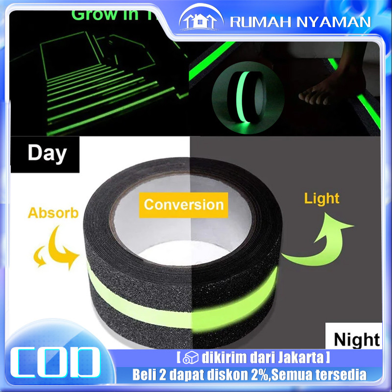 Jual 5cm*5m Lakban Fosfor lantai Anti slip Tangga Glow in the dark Safety Walk | Shopee Indonesia