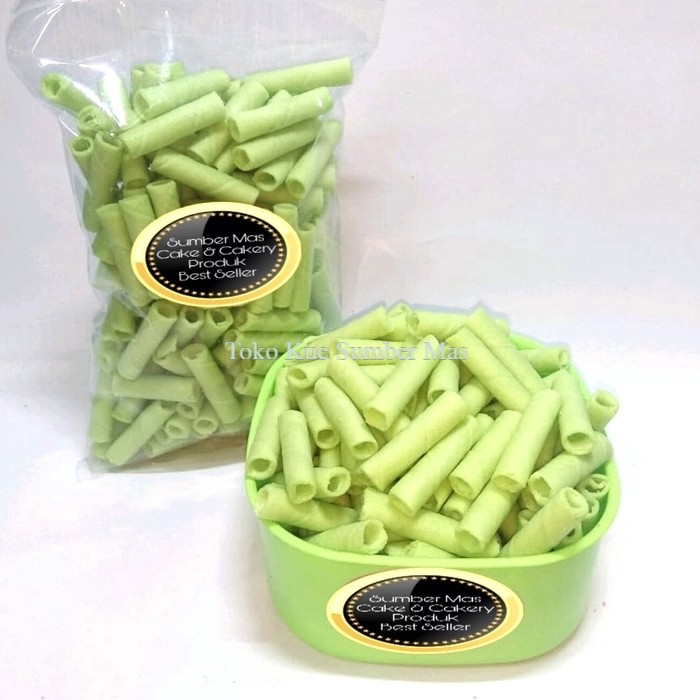 Jual WAFER STIK MINI PANDAN 250 GR/ WAFER ROLL PANDAN/ KILOAN GROSIRAN ...