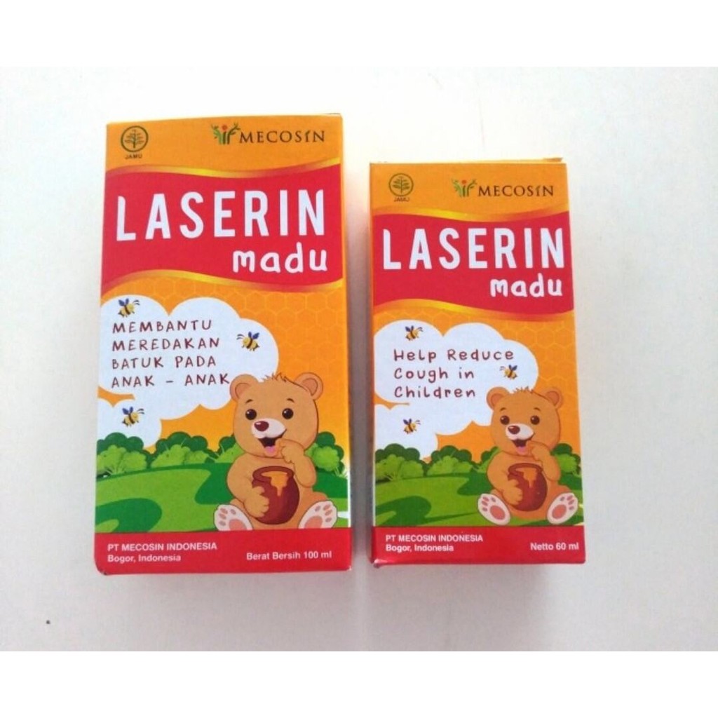 Jual Laserin madu sirup syrup 60ml dan 100ml obat batuk anak herbal ...