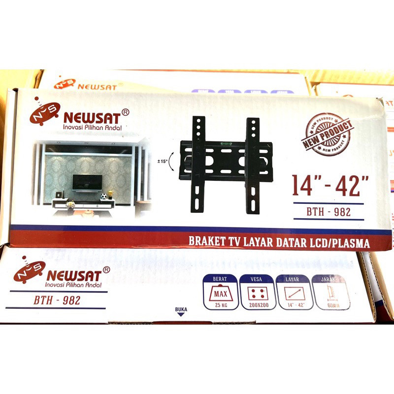 Jual Bracket Braket TV NEWSAT Dimensi 10 - 42 In 10inch 32inch 42inch ...