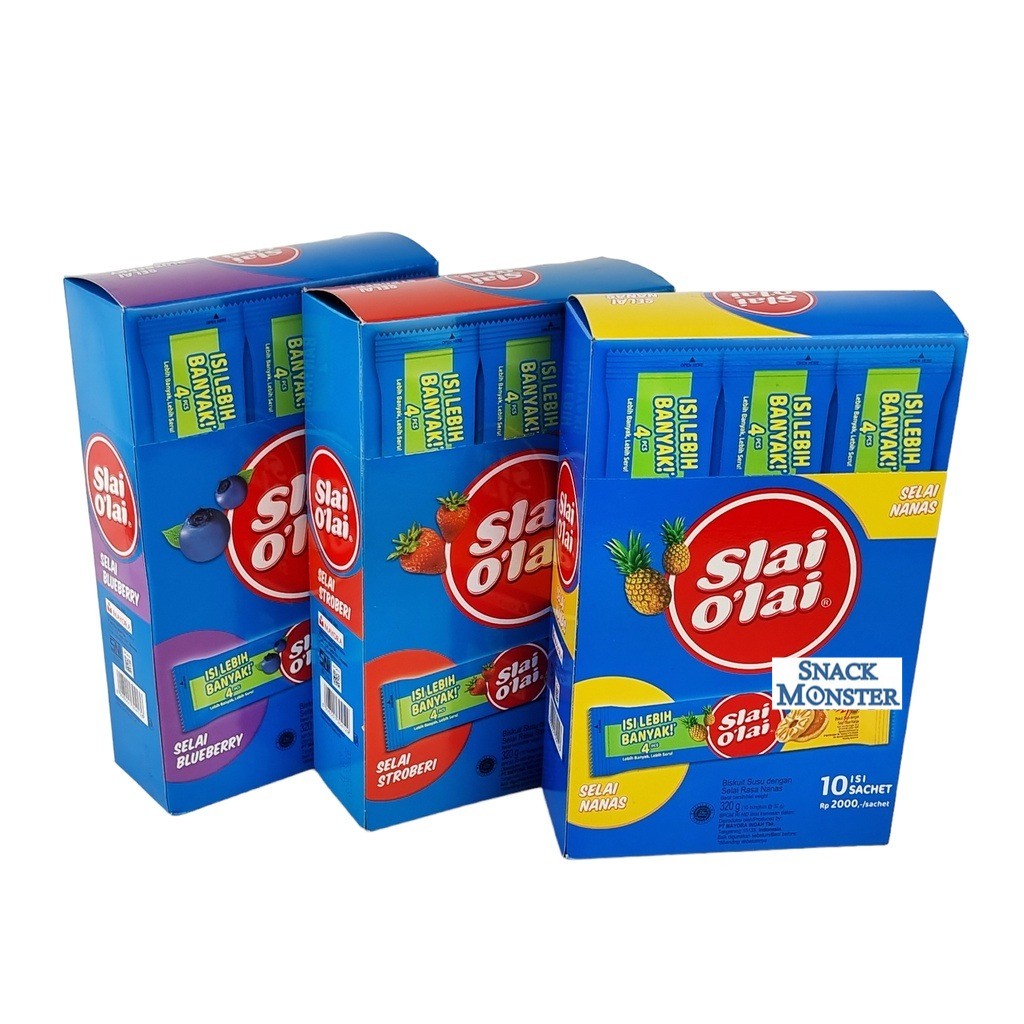 Jual Slai Olai Biskuit isi Selai BOX - Netto 10 bks x 32 gr | Shopee ...