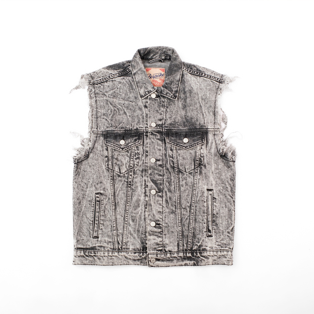 Jual Bespoke Project - Vest Denim Black Acid | Shopee Indonesia