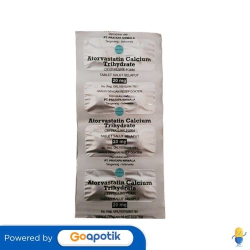 Jual Atorvastatin Calcium Trihydrate Pratapa Nirmala 20 Mg Strip 10 ...