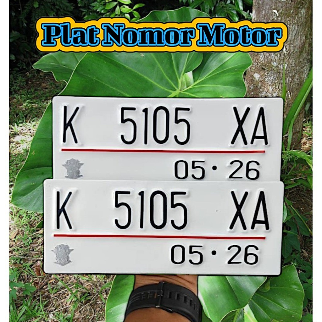 Jual Custom Plat Motor Putih Baut Tanam 1 pcs | Shopee Indonesia