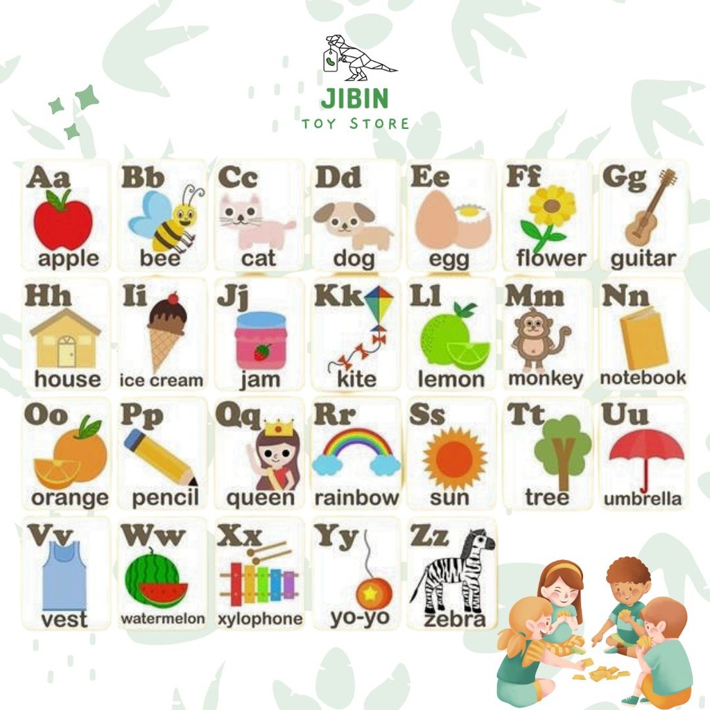 Jual JIBIN Mainan Edukasi Anak Kartu Pintar / Flash Card Alphabet ...