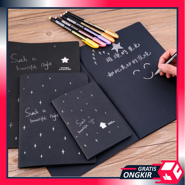 Jual GRATIS ONGKIR - 6448 Notebook Diary Hitam / Buku Polos 28 Lembar ...