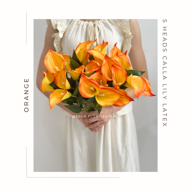 Jual 5 HEADS CALLA LILY LATEX PREMIUM BUNGA LILI / Bunga Palsu/ Wedding ...