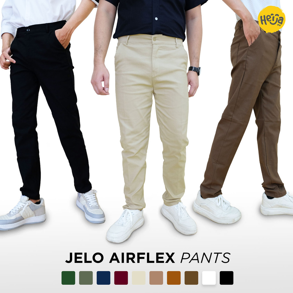Jual HEIJA | CELANA CHINO PRIA CELANA PANJANG DISTRO COWOK PREMIUM STRETCH Polos - JELO CHINO ...