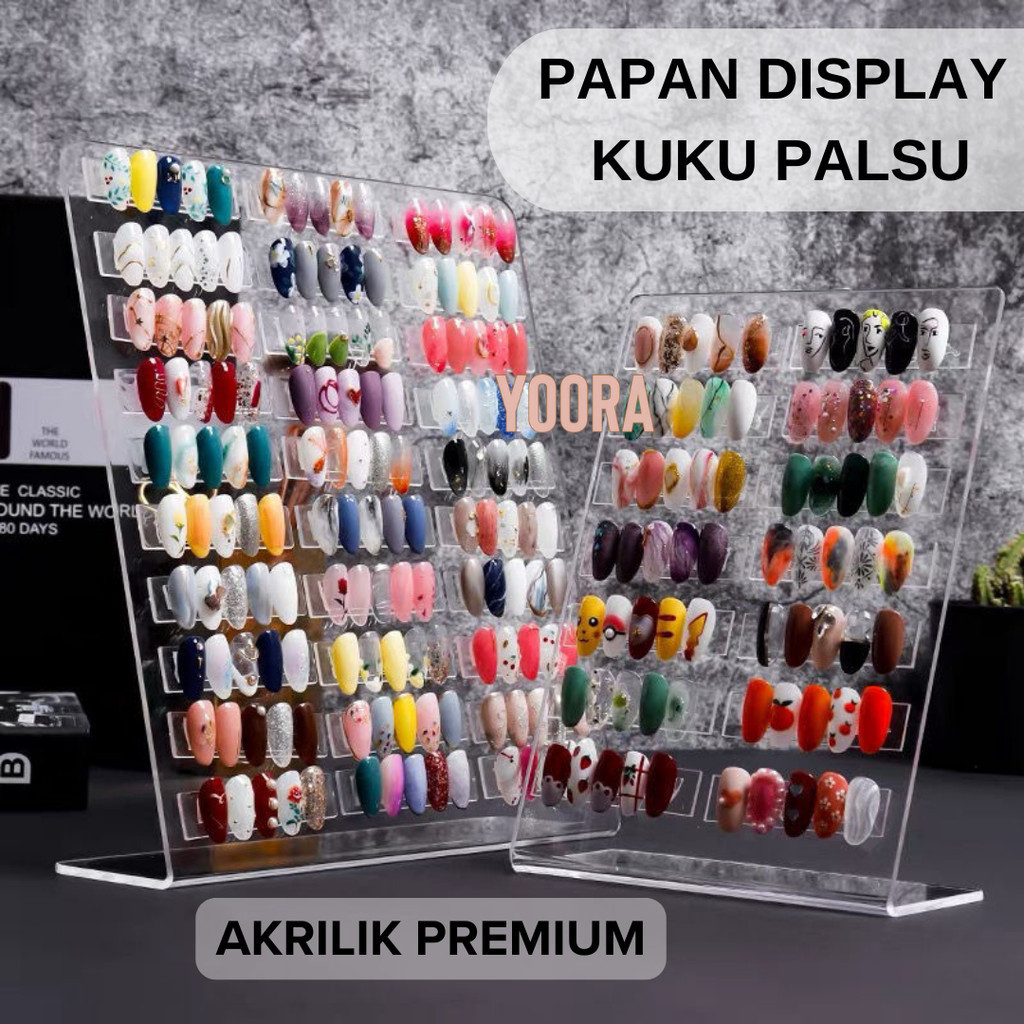 Jual DISPLAY ACRYLIC STAND Nail Art 10 Sekat/ Display Kuku Palsu Bahan ...