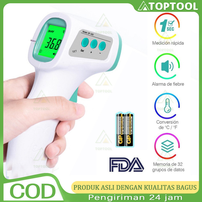 Jual THERMOMETER Thermogun digital infrared tembak Termometer suhu include BATERAI | Shopee ...