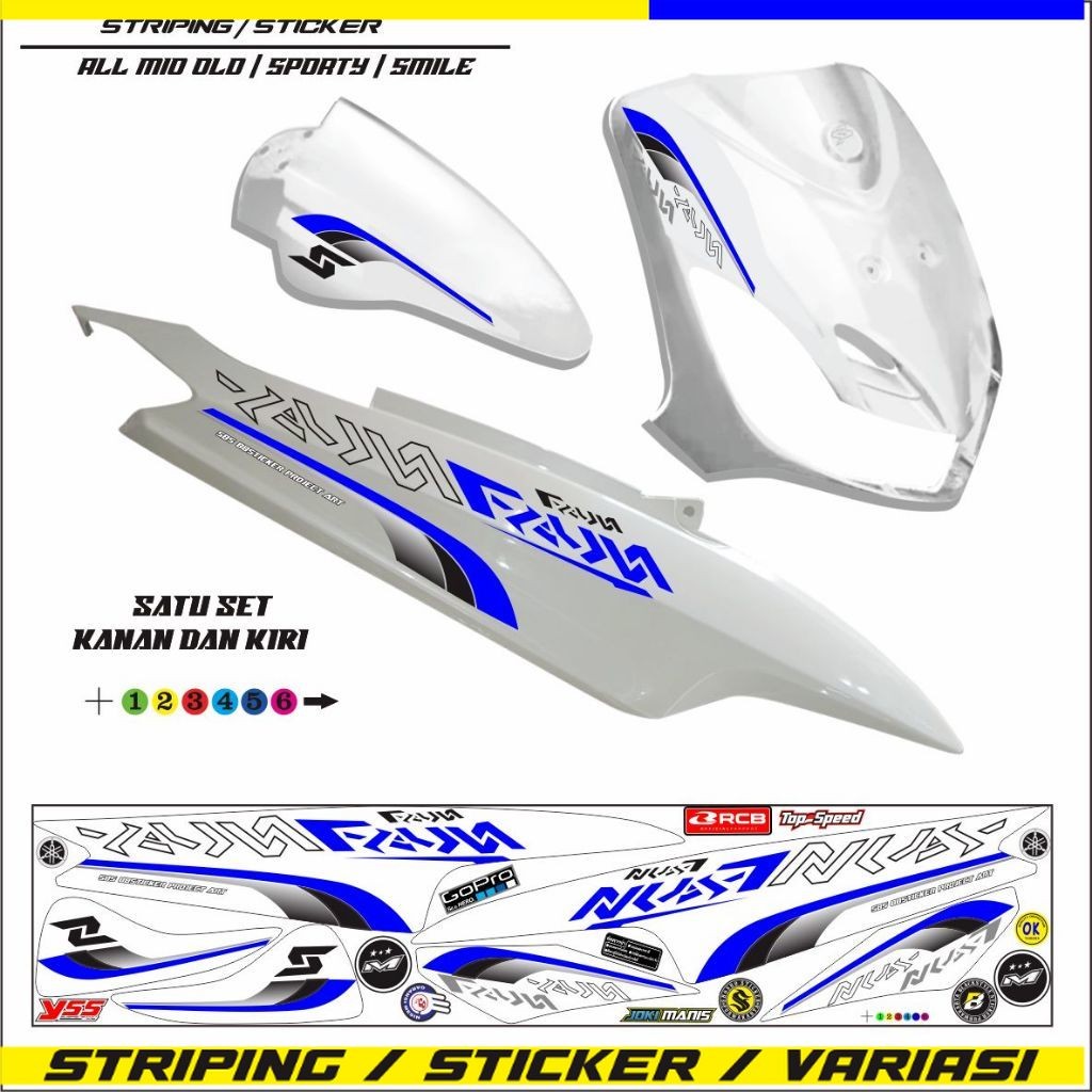 Jual LIS SETIKER MOTIF STIKER STRIPING YAMAHA MIO OLD MATIK VARIASI ...