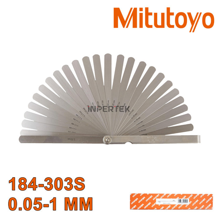 Jual Feeler Gauge 0.05-1mm MITUTOYO 184-303S Kunci Stel 28pcs Klep ...