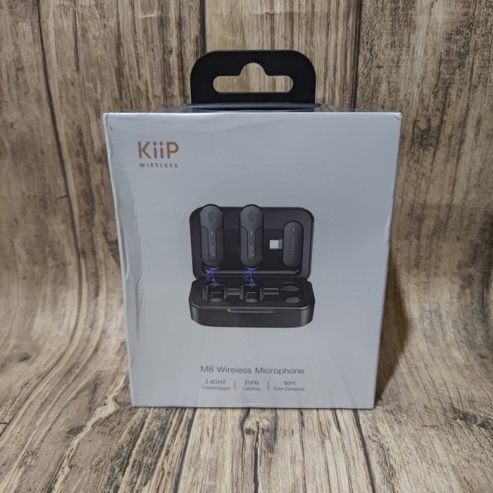 Jual kiip M8 microphone wireless mic clip on dual portable type C black ...