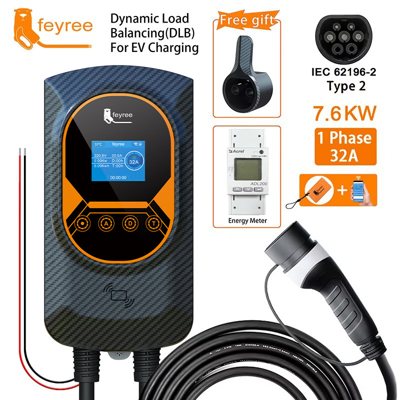 Jual feyree Type2 Cable 32A 7.6KW EV Charger Dynamic Load Blancing EVSE Wallbox APP Function ...